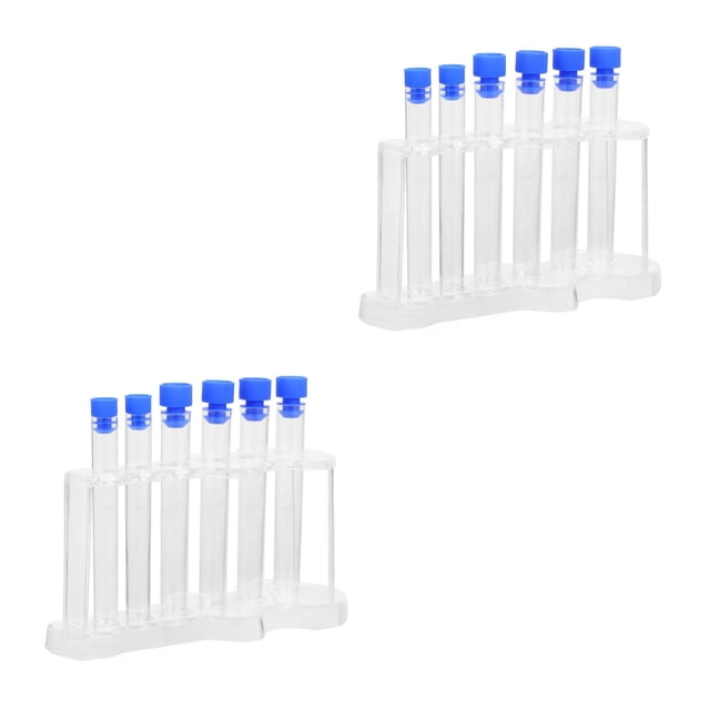Masteelf 2 Sets Laboratory Test Tube Rack with Clear Plastic Test Tubes ...