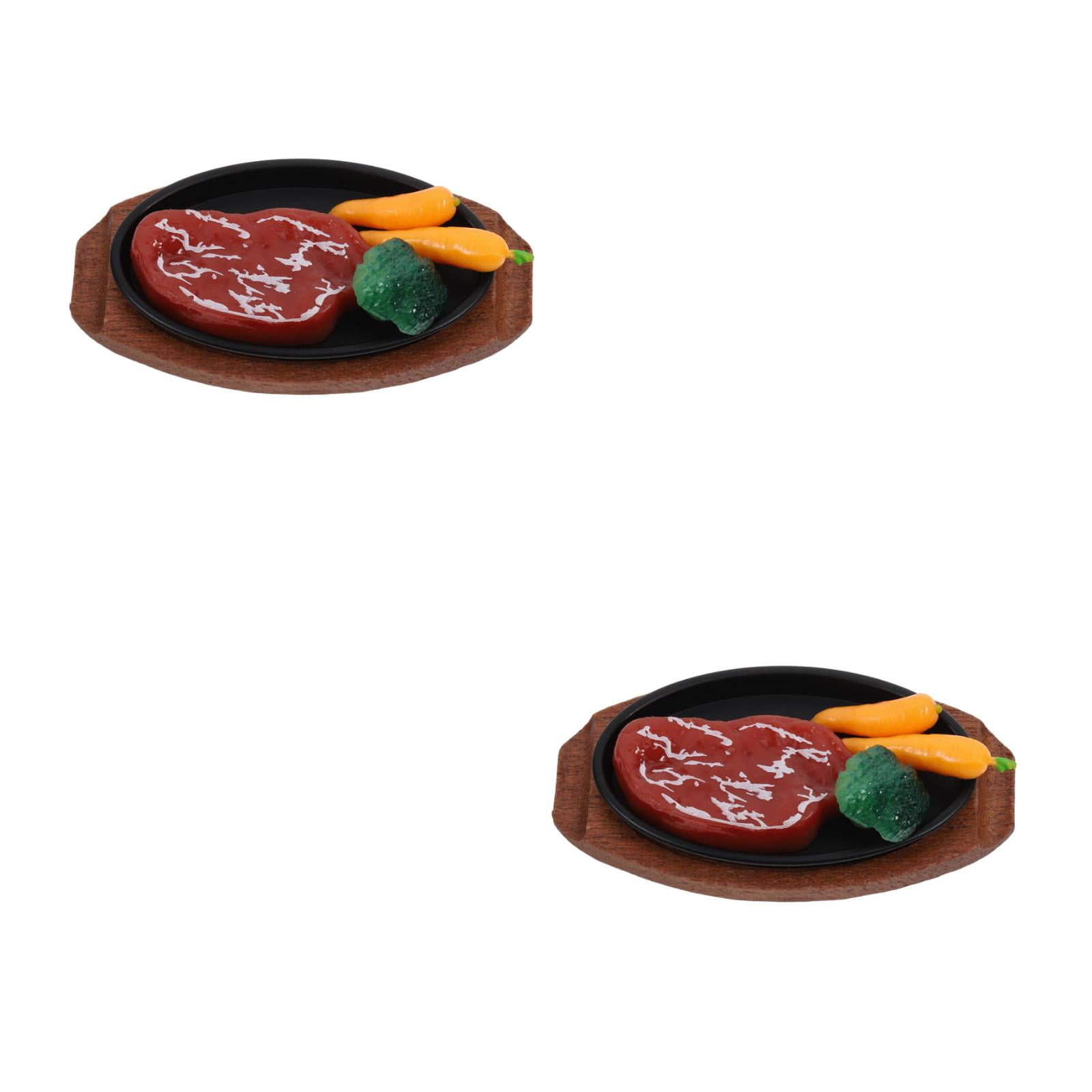 Masteelf 2 Sets Of Dollhouse Food Fake Steak Model For Play Kitchen ...