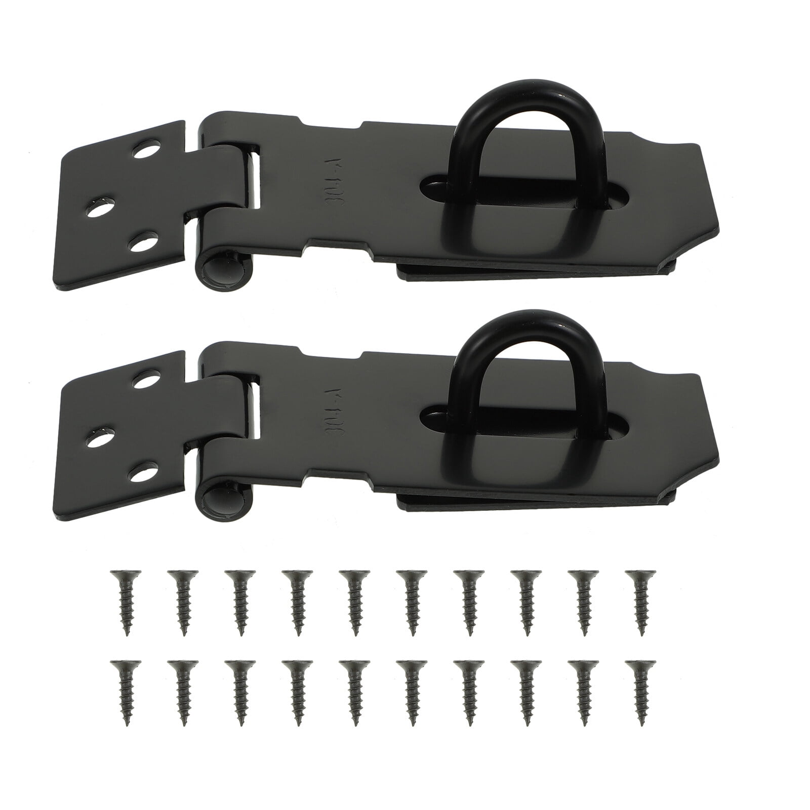 Masteelf 2 Sets Stainless Steel Buckle Black Gate Latch Hinge Padlock ...