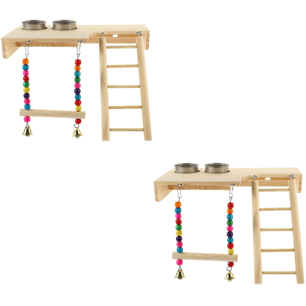 Masteelf 2 Sets of Interesting Bird Platform Bird Stand with Swing Bird ...