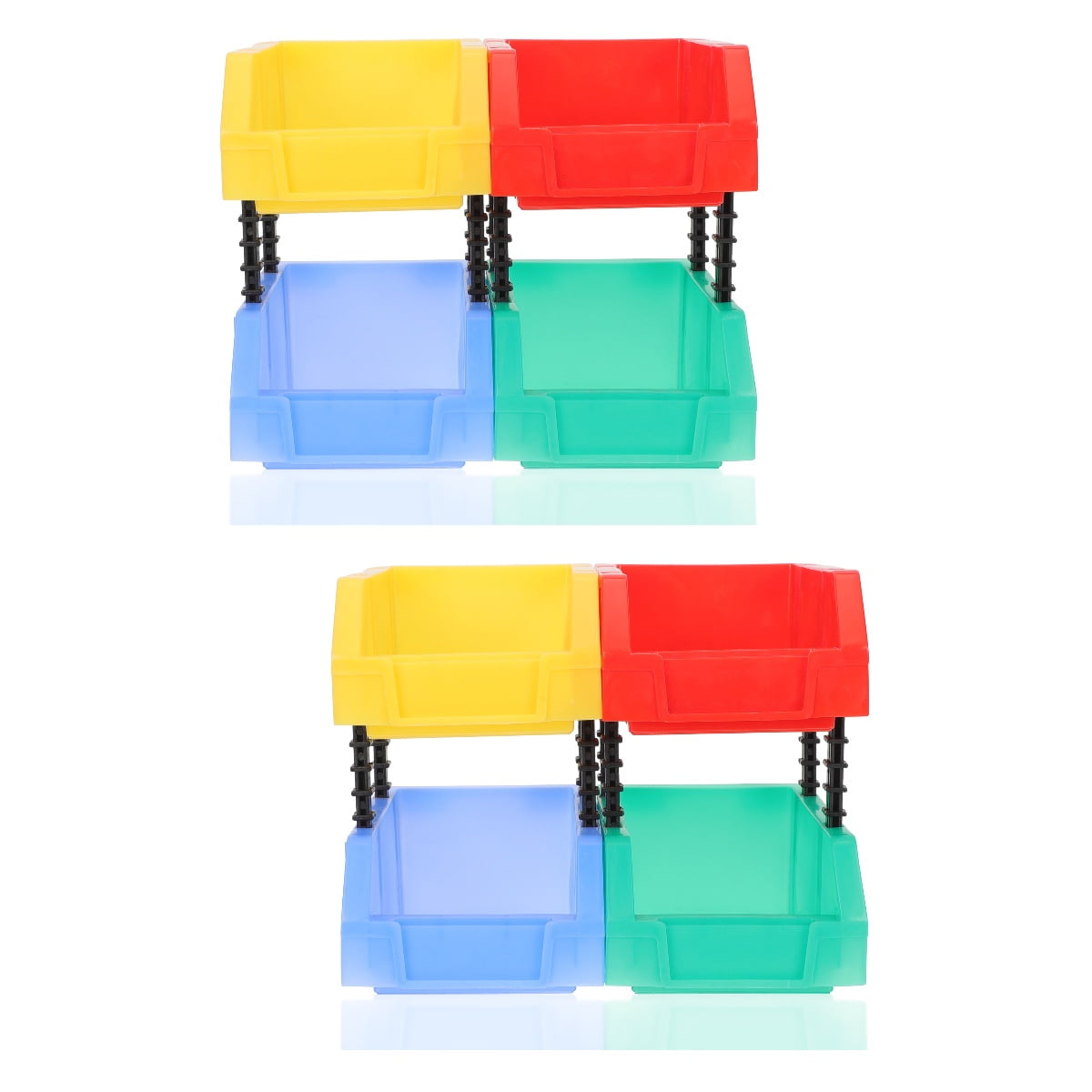 Masteelf 2 Sets of Plastic Nesting Shelf Bin Boxes Nesting Shelf ...