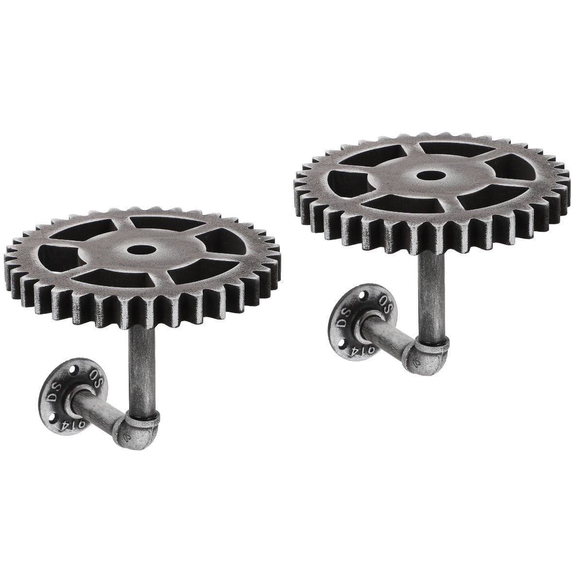 Masteelf 2-Pack Vintage Style Wall Shelf Brackets with Toothed Gear ...