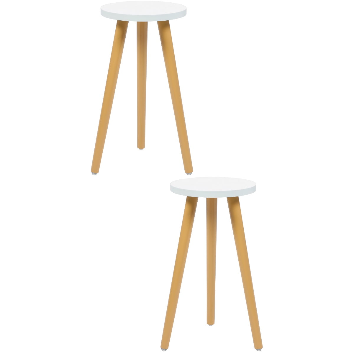 Masteelf 2 pcs Wood Plant Stand Balcony Flower Pot Stool Garden Decor ...