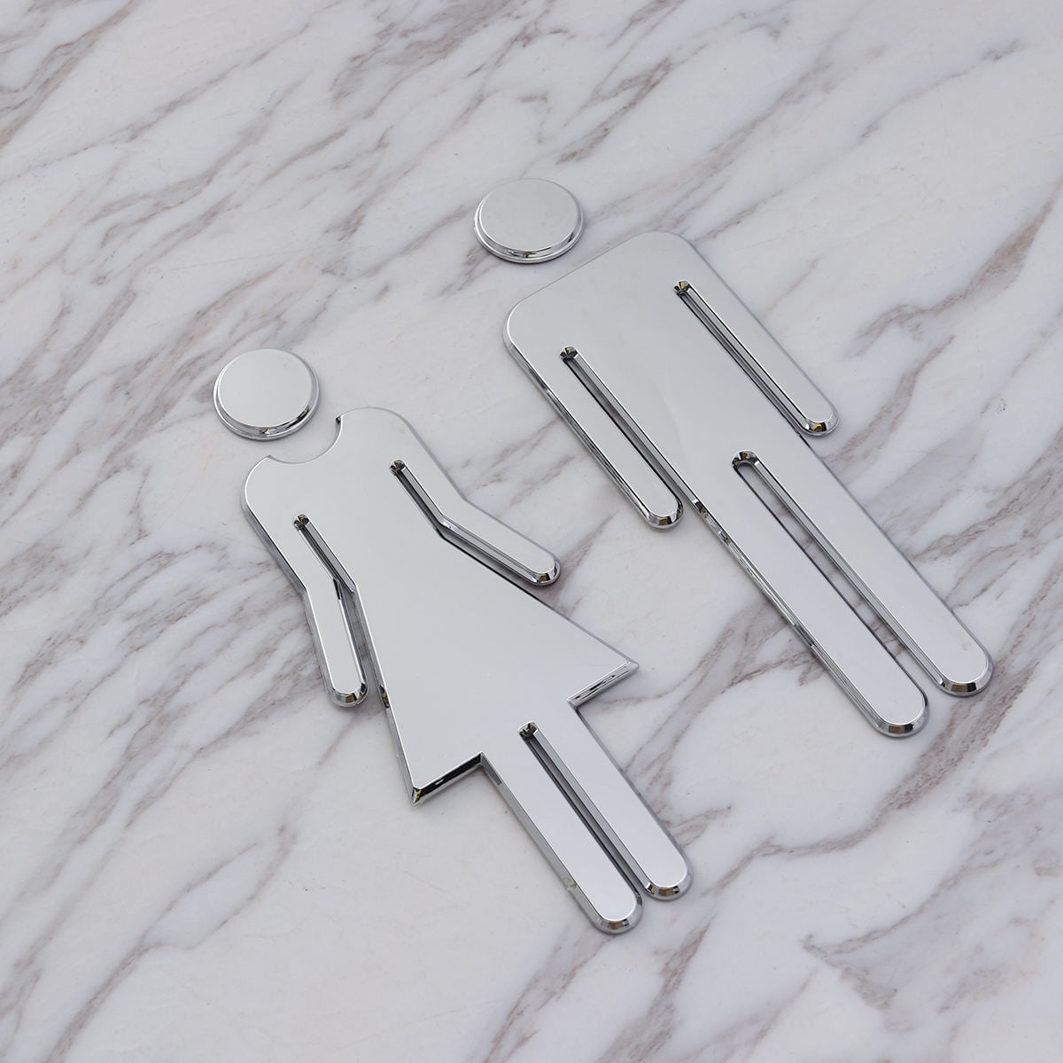 Masteelf 20 Cm Modern Door Toilet Sign Silver Bathroom Hotel Restroom ...