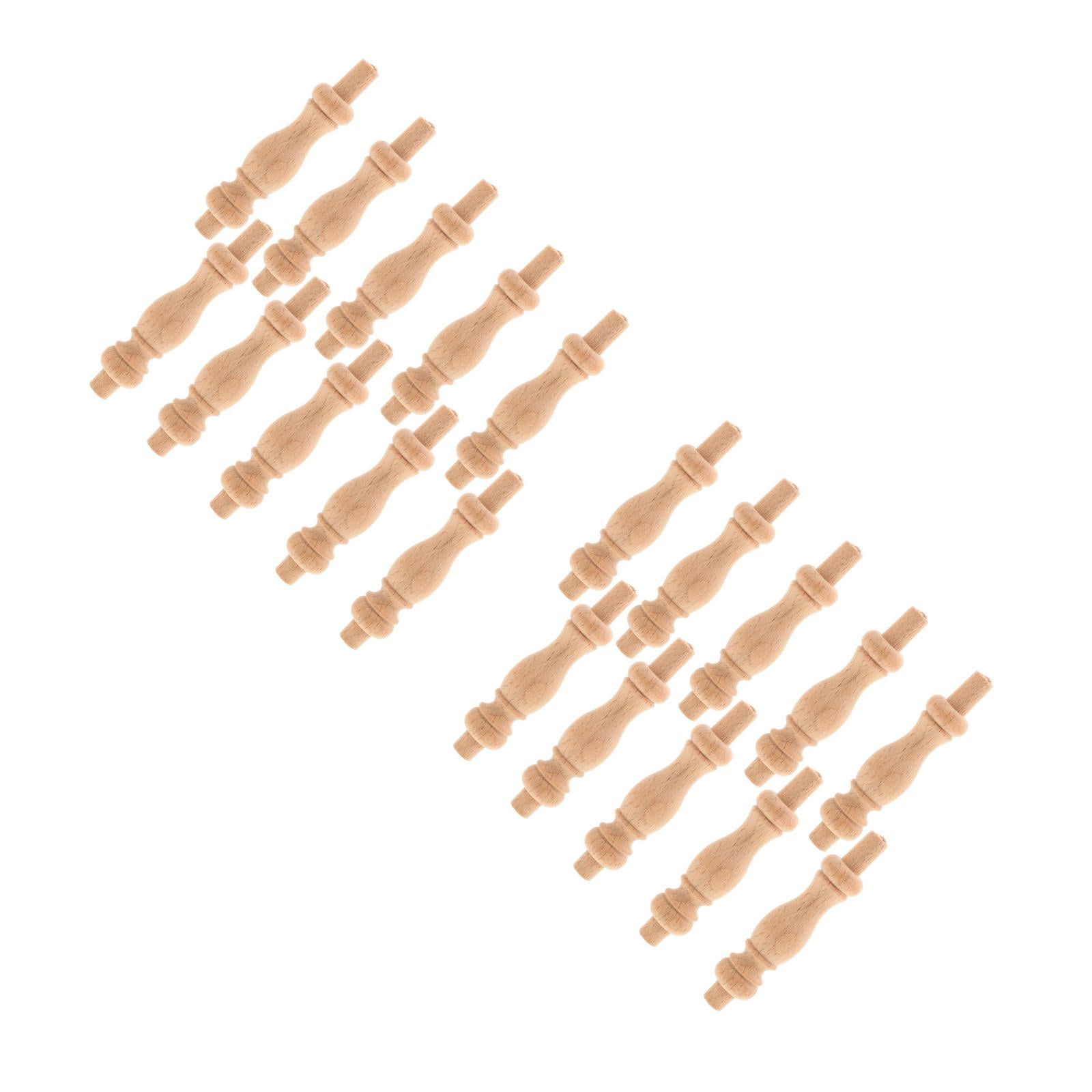 Masteelf 20 PCS Unfinished Wooden Baluster Spindles Decorative ...
