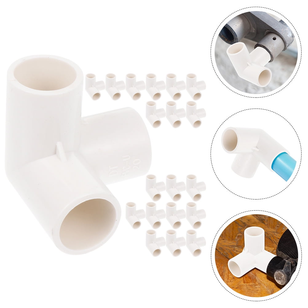 Masteelf 20 Pack White PVC Fittings Elbow Connector Tee for Connecting ...