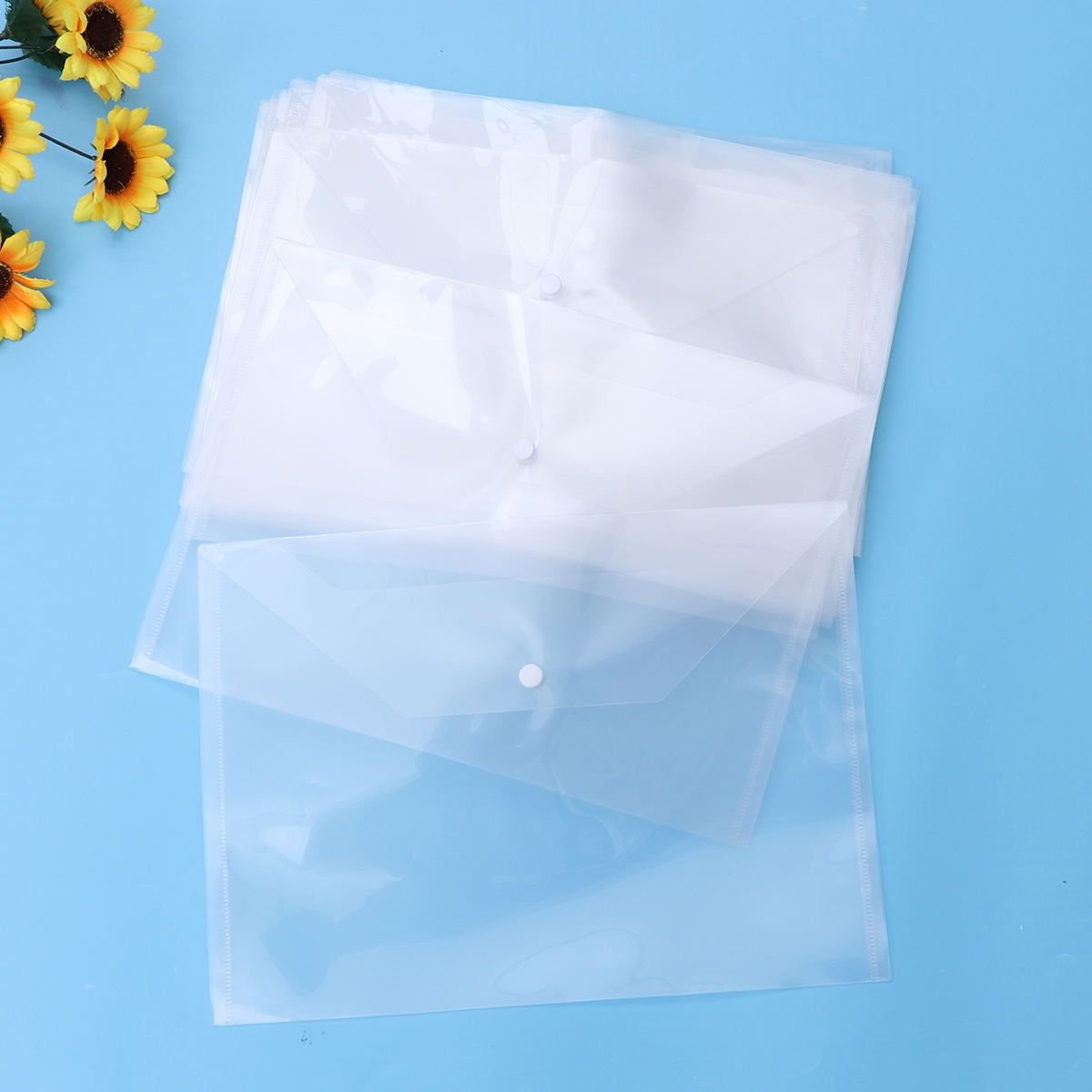 Masteelf 20 Pcs A4 File Bag Document Holder Clear Documents Folder ...