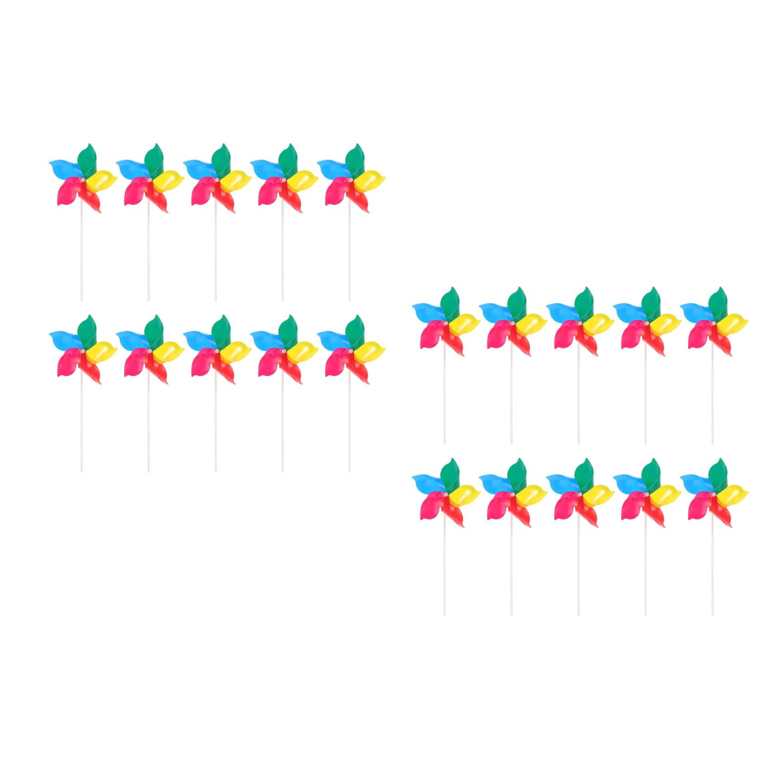 Masteelf 20 Pcs Kids Pinwheels Rainbow Pinwheels Wind Spinners and ...