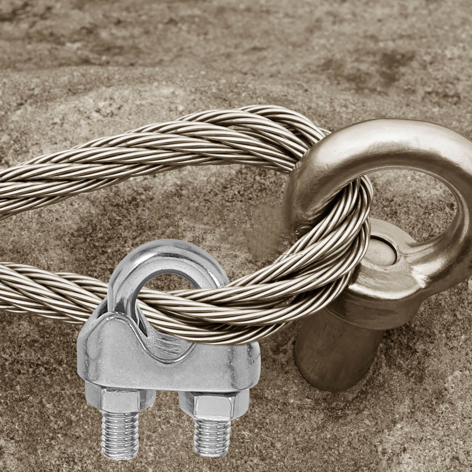 Masteelf 20 Pcs Stainless Steel U Shaped Cable Clamps for Wire Rope ...