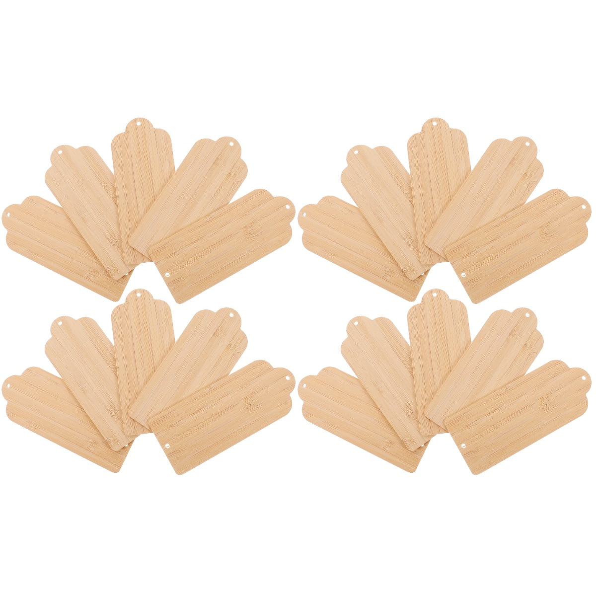 Masteelf 20 Pcs Unfinished Bamboo Rectangular Cutouts Blank Chips ...