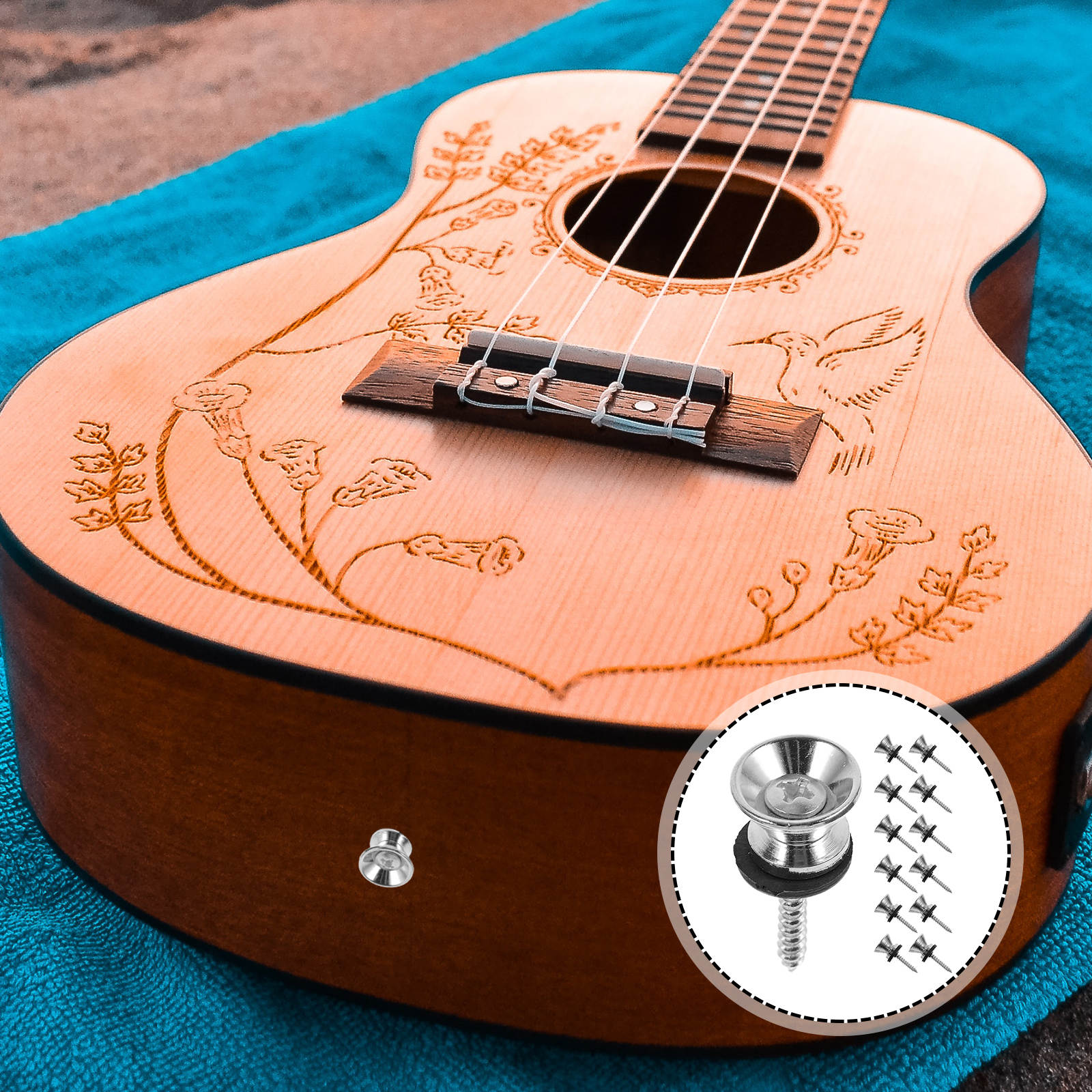Masteelf 20-Piece Electric and Acoustic Guitar Strap Buttons Lock Set ...