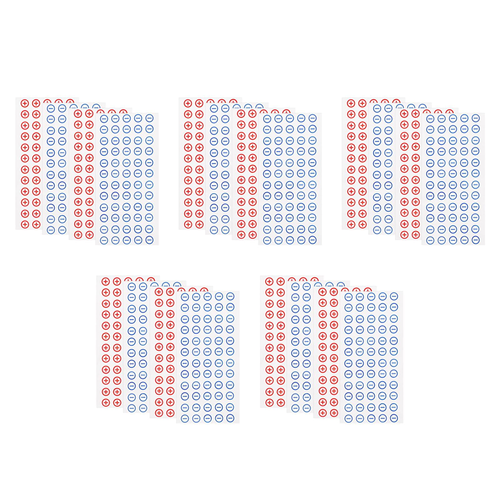 Masteelf 20 Sheets Self Adhesive Battery Polarity Stickers Battery ...