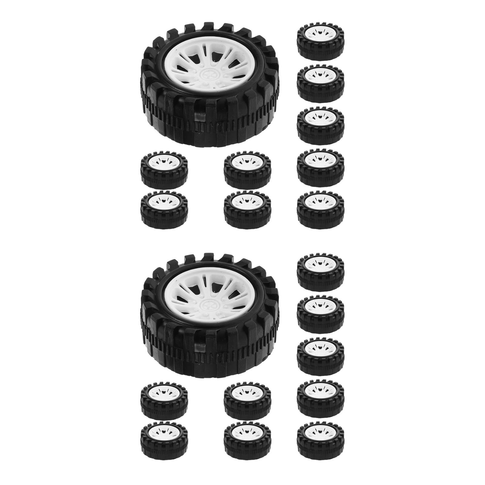 Masteelf 20 pcs Car Model Wheels Replacement Toy Car DIY Car Toy Tire ...