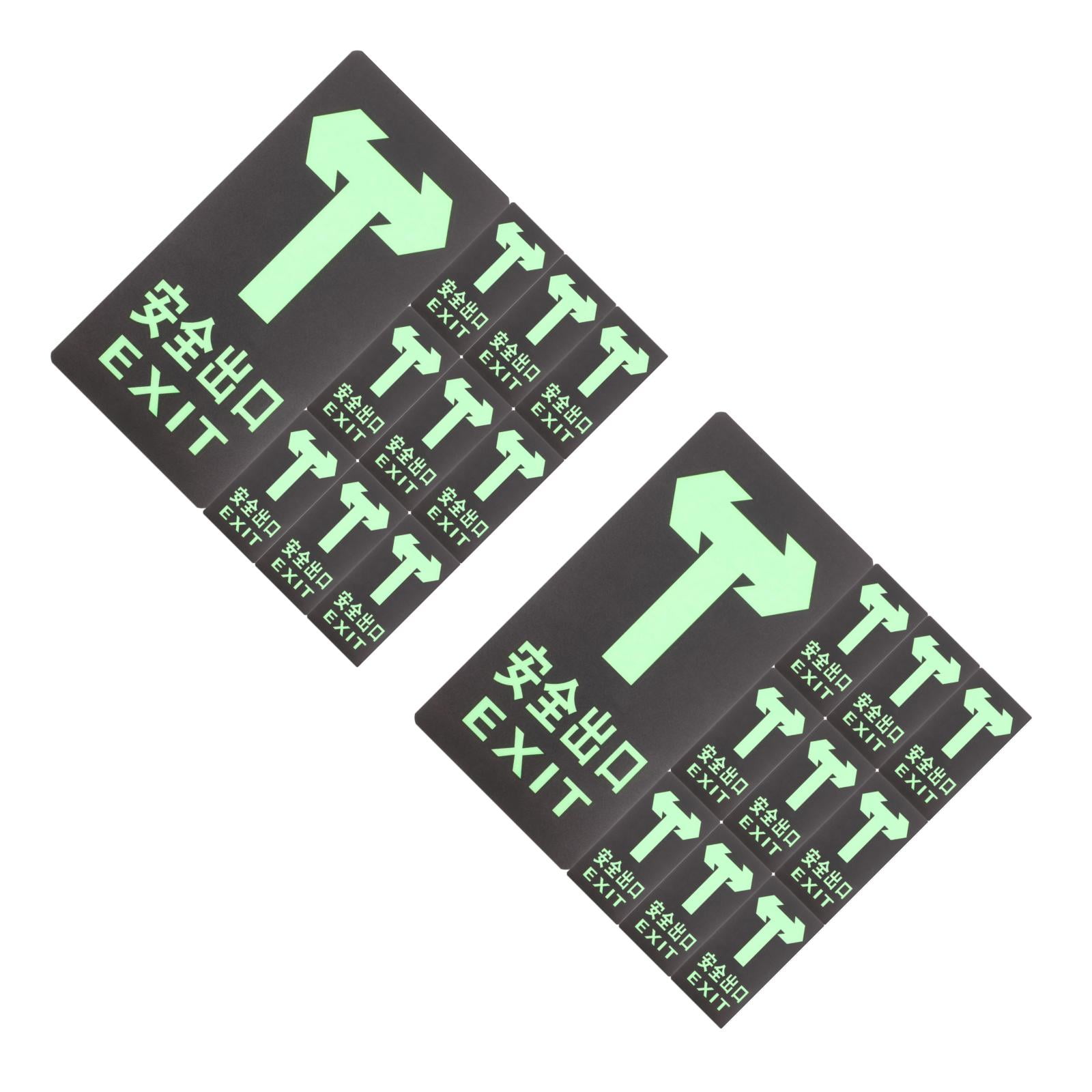 Masteelf 20 pcs Emergency Exit Sign Reflective Stickers Reflective ...