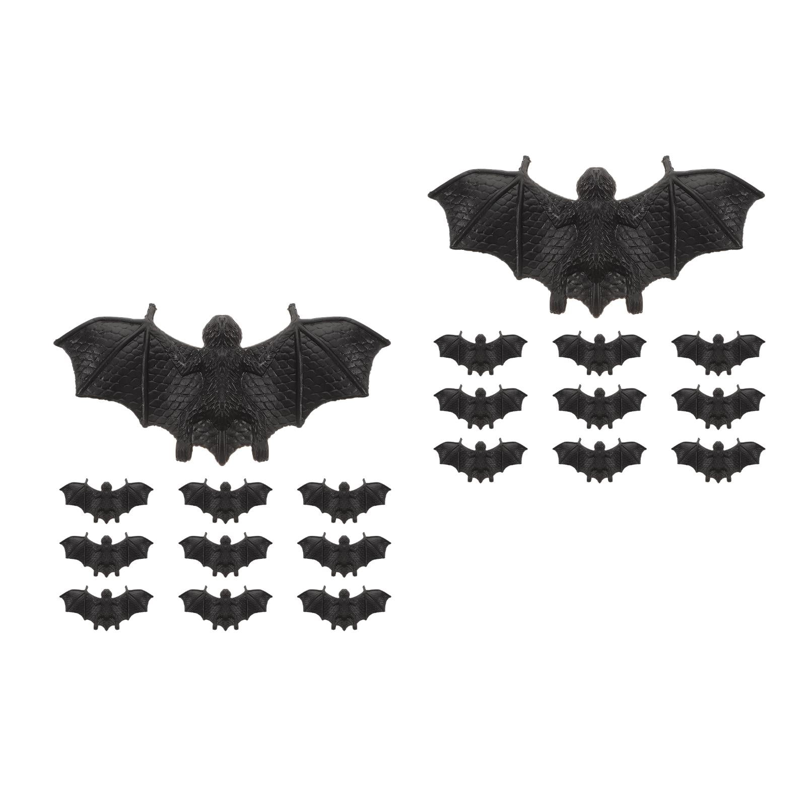 Masteelf 20 pcs Halloween Plastic Bats Mini Decorative Bat Toys Creepy ...