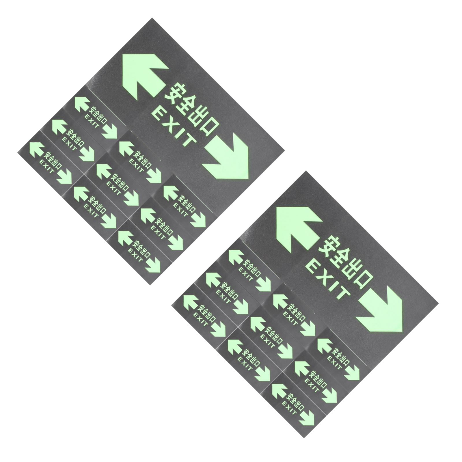 Masteelf 20 pcs Luminous Exit Sign Stickers Reflective Emergency Exit ...