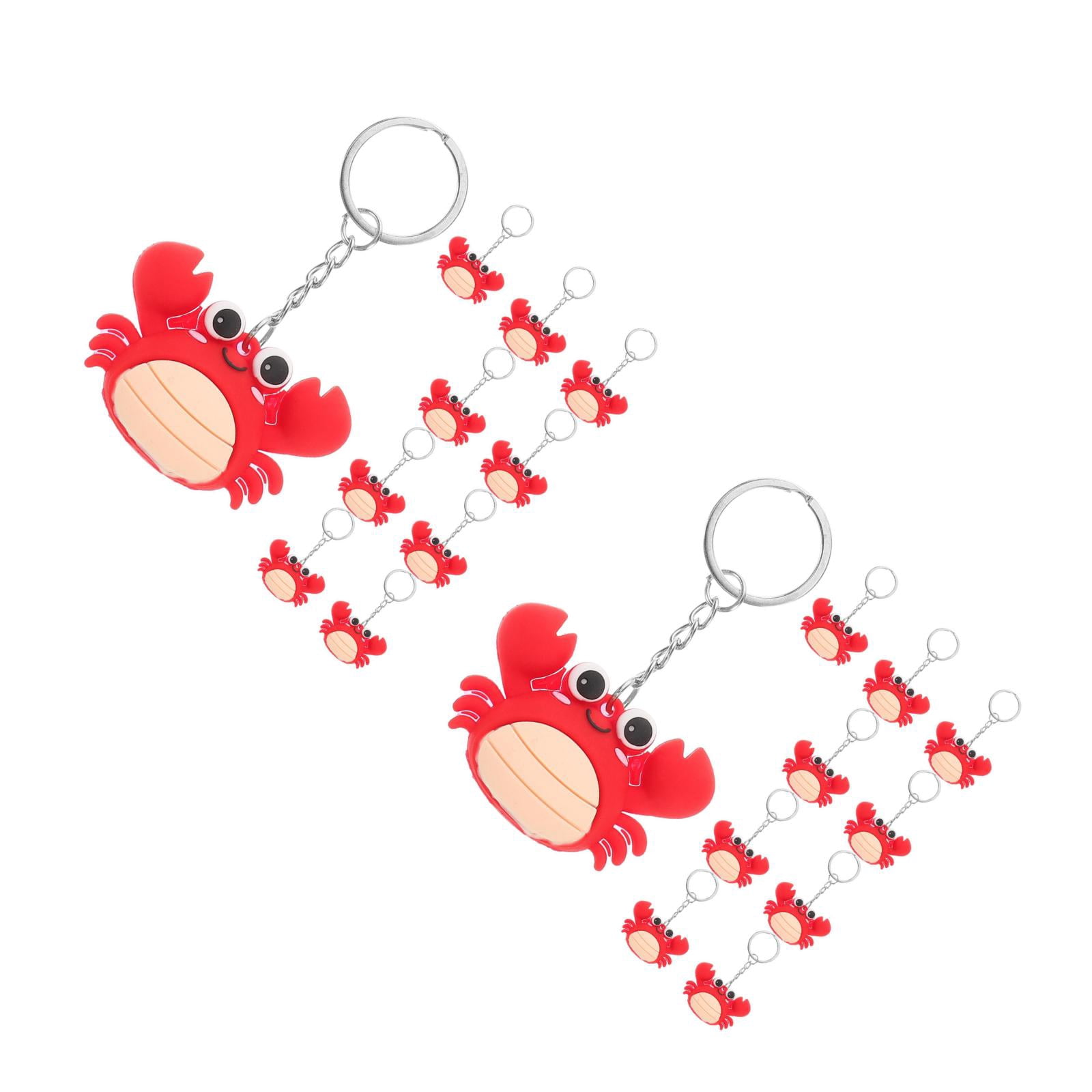 Masteelf 20 pcs Simulation Sea Animals Keyrings Cute Crab Keychain ...