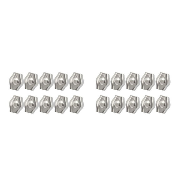 Masteelf 20 pcs Stainless Steel Single Wire Rope Clamp Cable Grips Clip ...