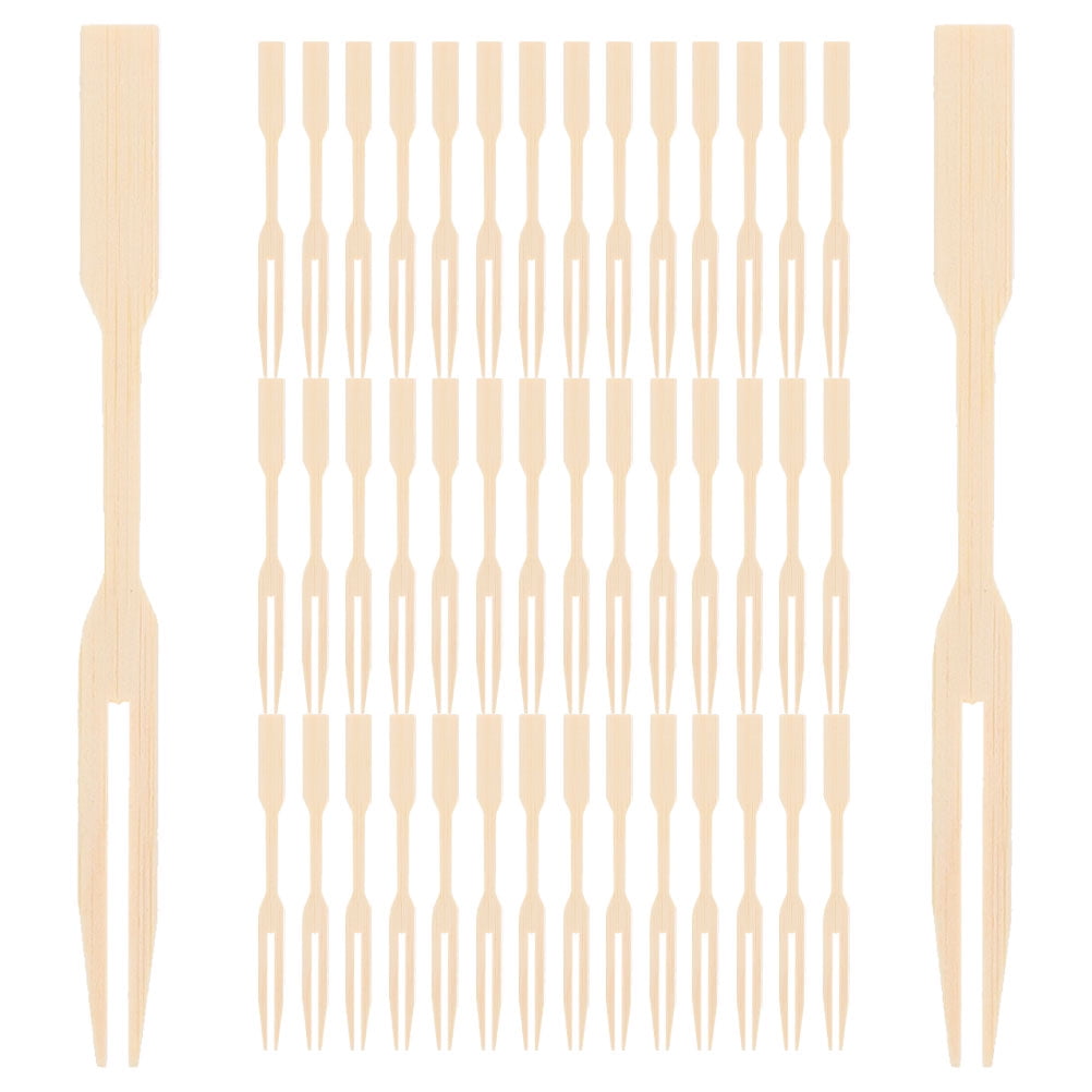 Masteelf 200 Pcs Bamboo Forks Mini Food Picks Bamboo Fruits Picks Mini ...