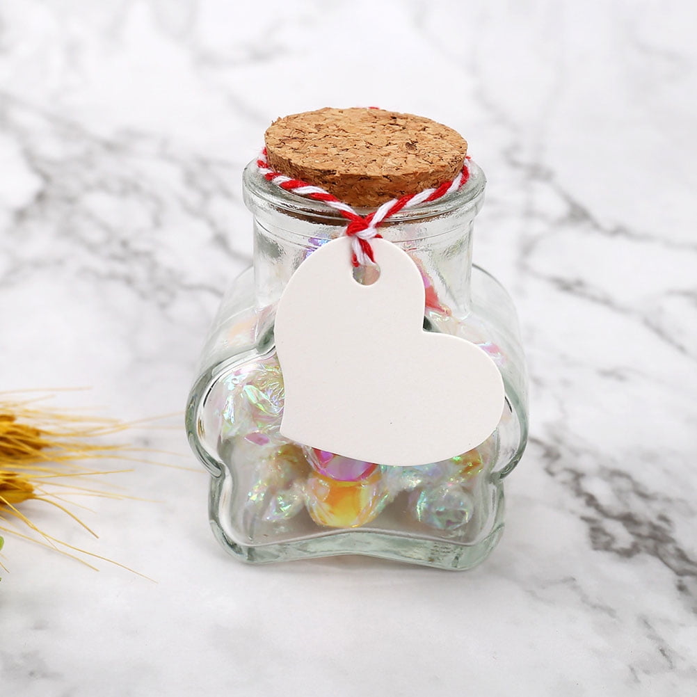 Masteelf 200 Pcs Paper Heart Tags With Strings Heart Shape Tags Labels ...