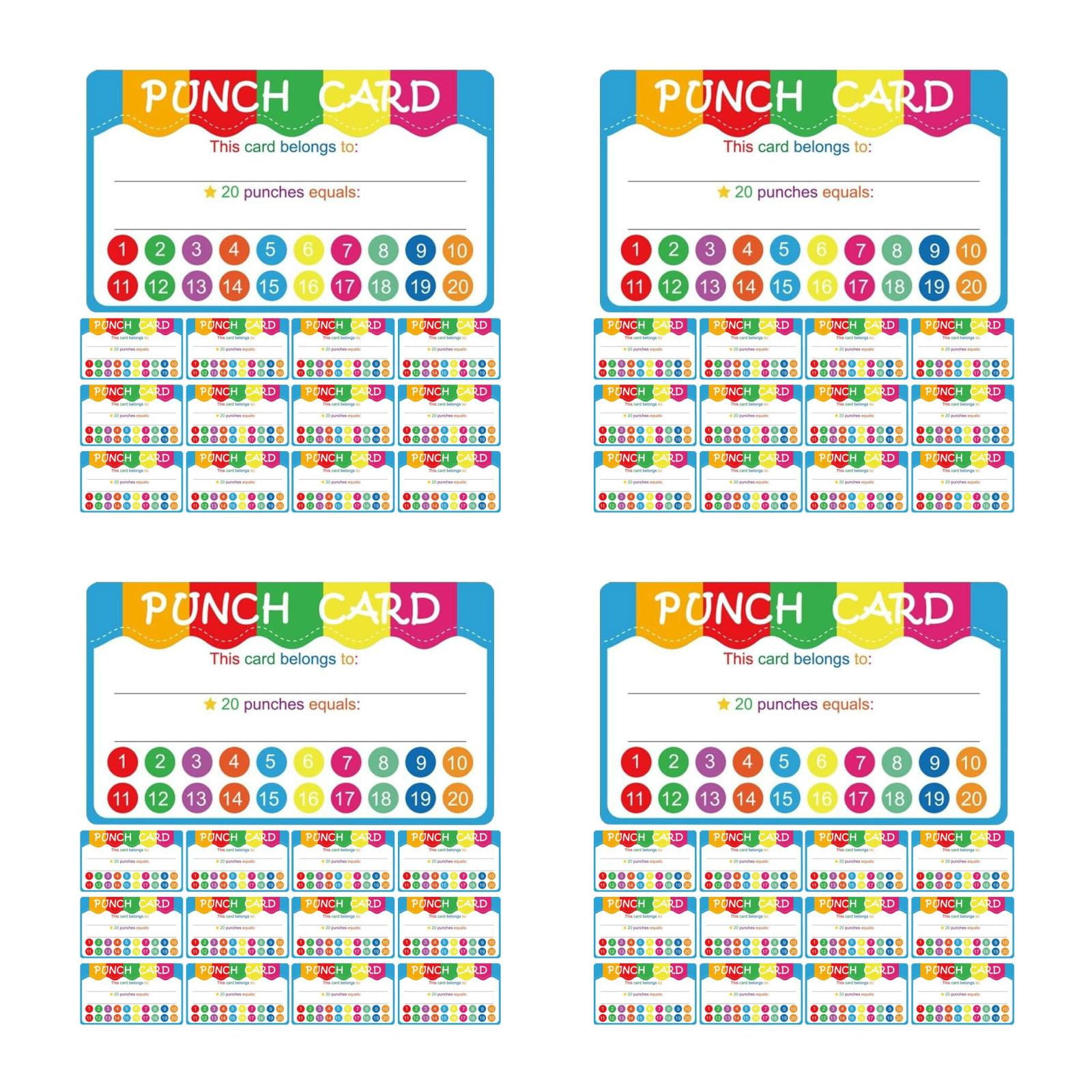 Masteelf 200 pcs Cartoon Punch Cards Incentive Reward Cards School ...