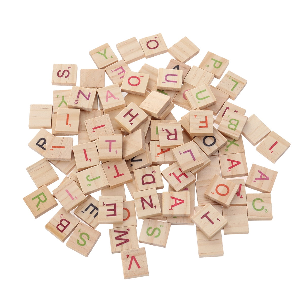 Masteelf 200PCS Natural Wood Chips DIY 26 English Letters Words ...