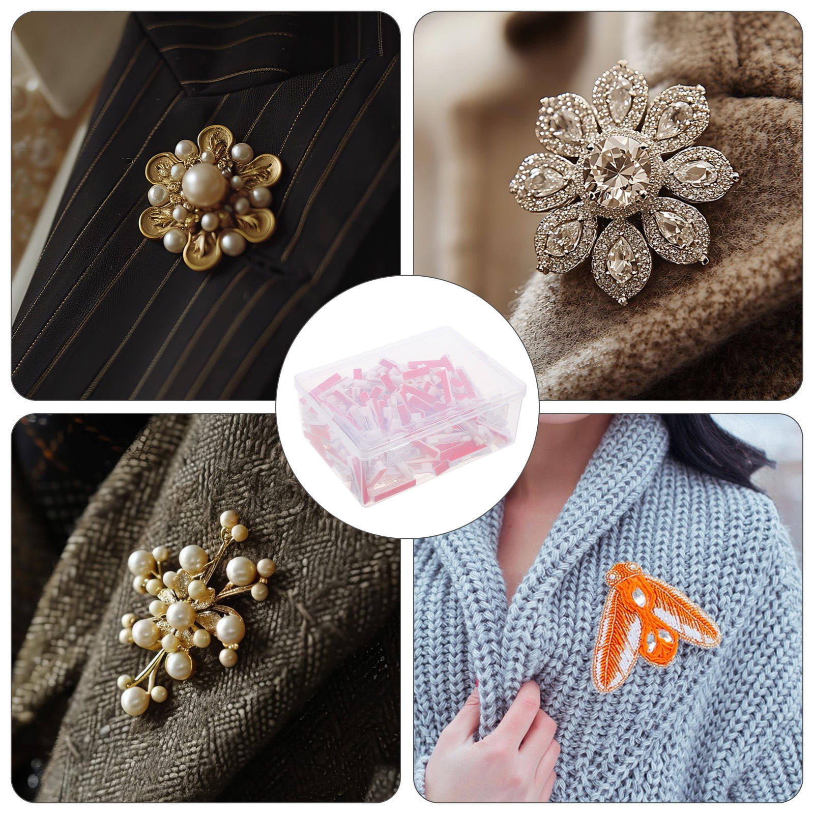 Masteelf 200pcs Adhesive Backed Plastic Name Tag Pins Versatile And ...