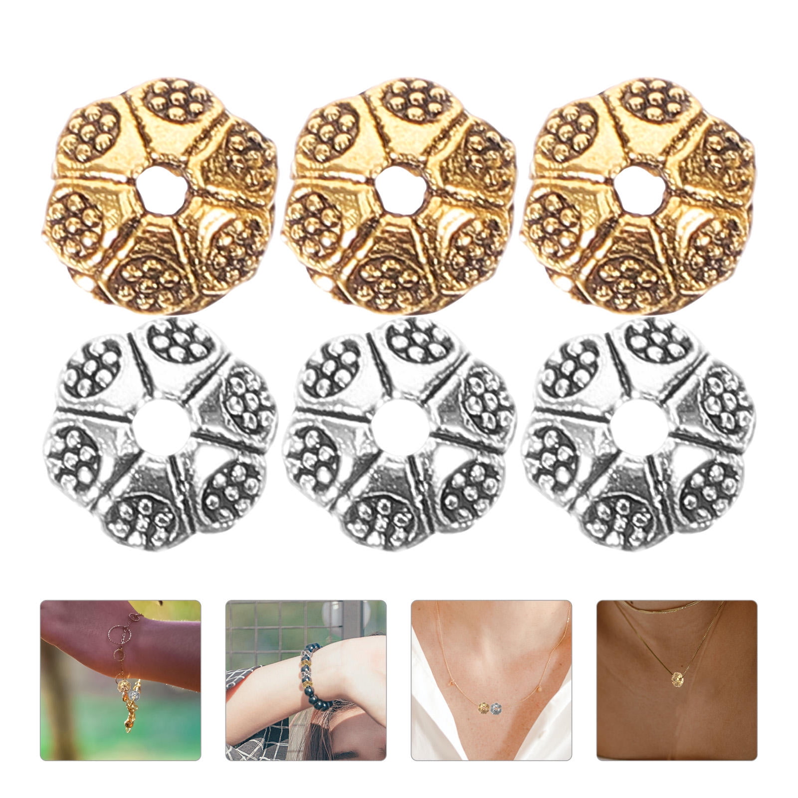Masteelf 200pcs Metal Spacer Beads for Jewelry Making Assorted Color ...