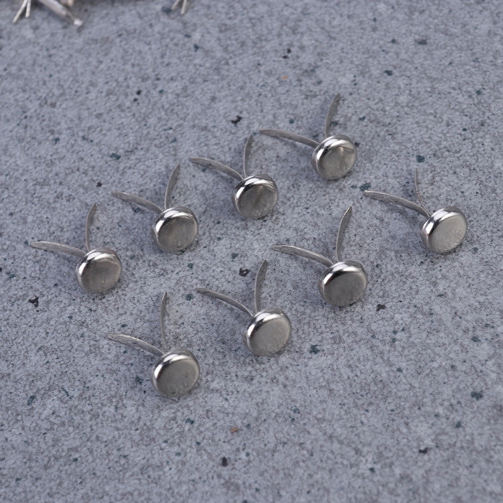 Masteelf 200pcs Silver Metal Brads Electroplated Round Paper Fasteners ...