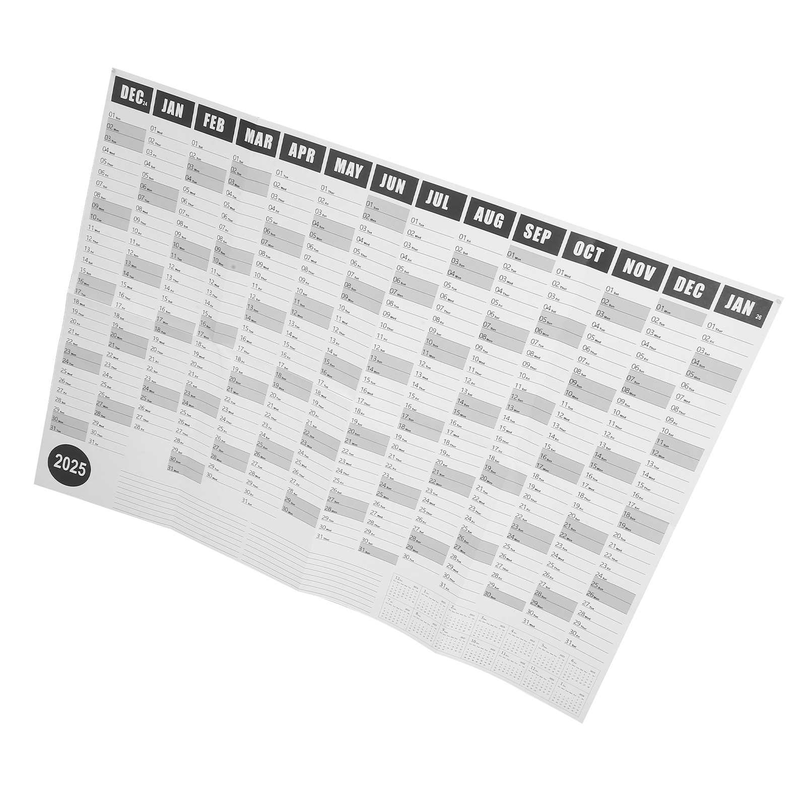 Masteelf 2025 Wall Calendar Jumbo Yearly White Board Sunrise Alarm ...