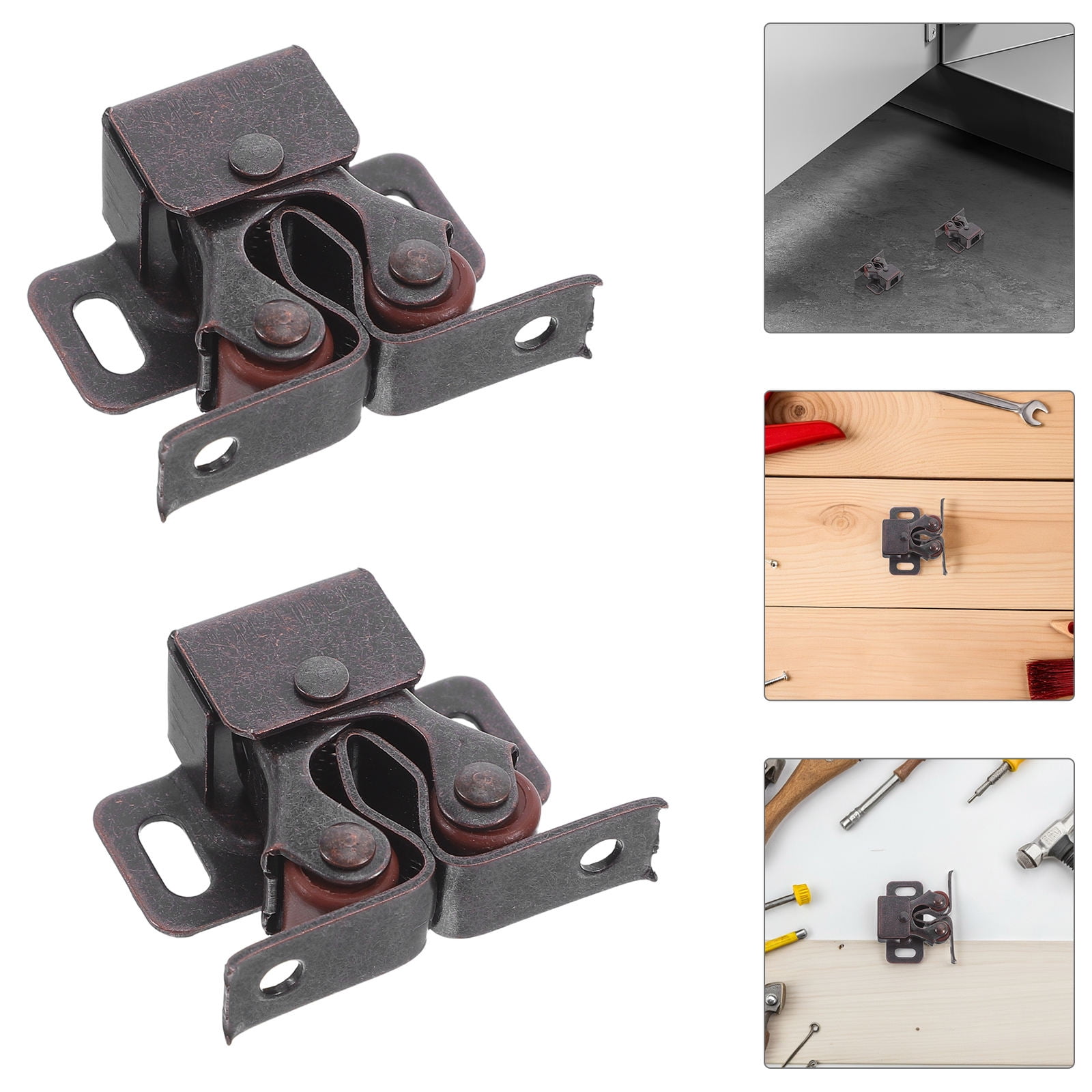 Masteelf 20pcs Double Roller Catch Latch for Cabinet Doors Spring ...