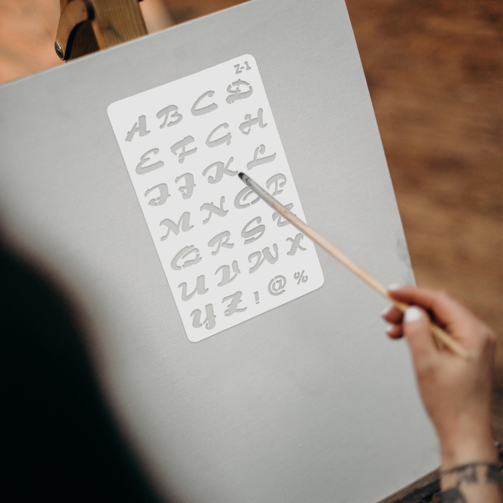 Masteelf 20pcs Reusable Plastic Stencils for Painting Small Alphabet ...