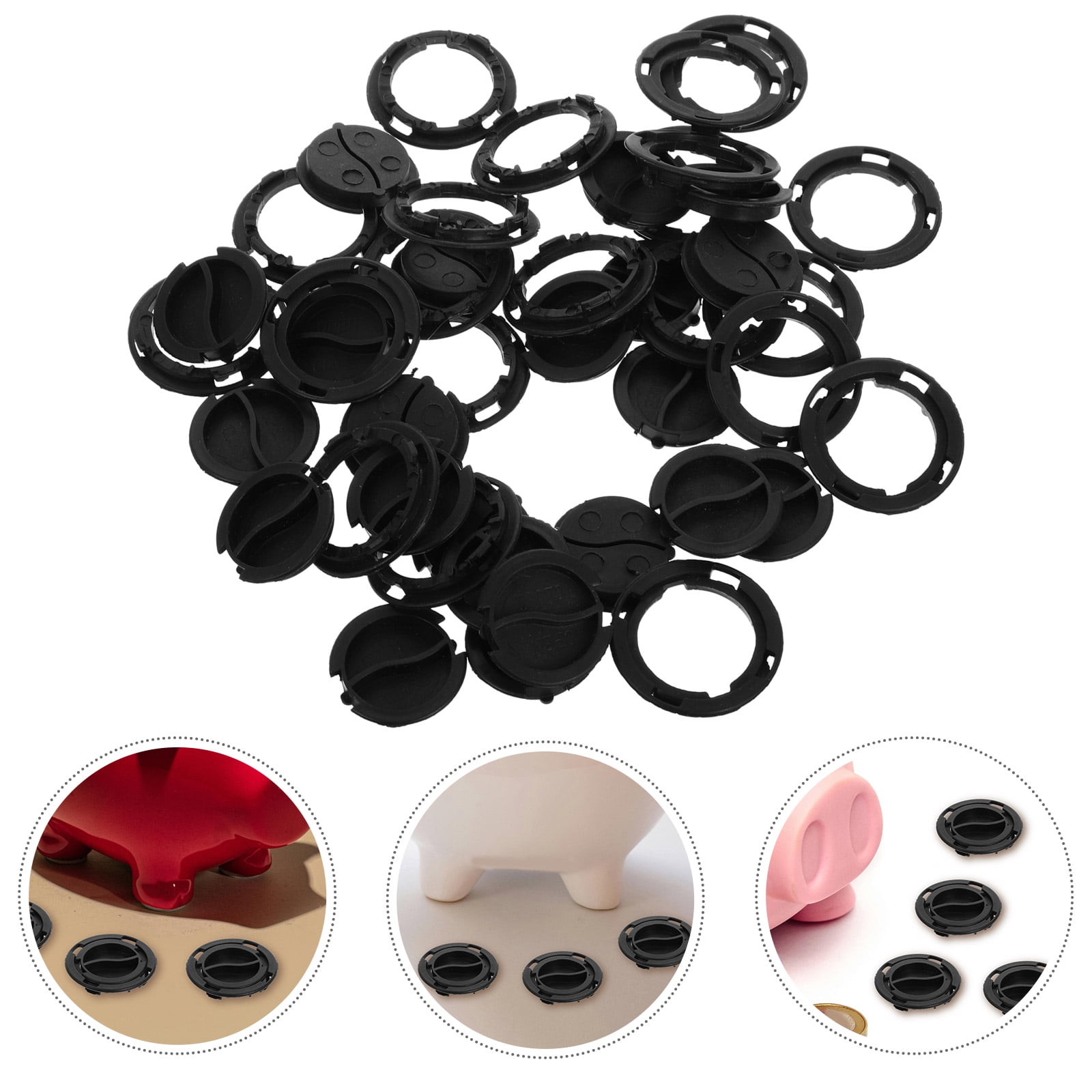 Masteelf 20pcs Round Plastic Piggy Bank Stoppers Bottom Caps For Money ...
