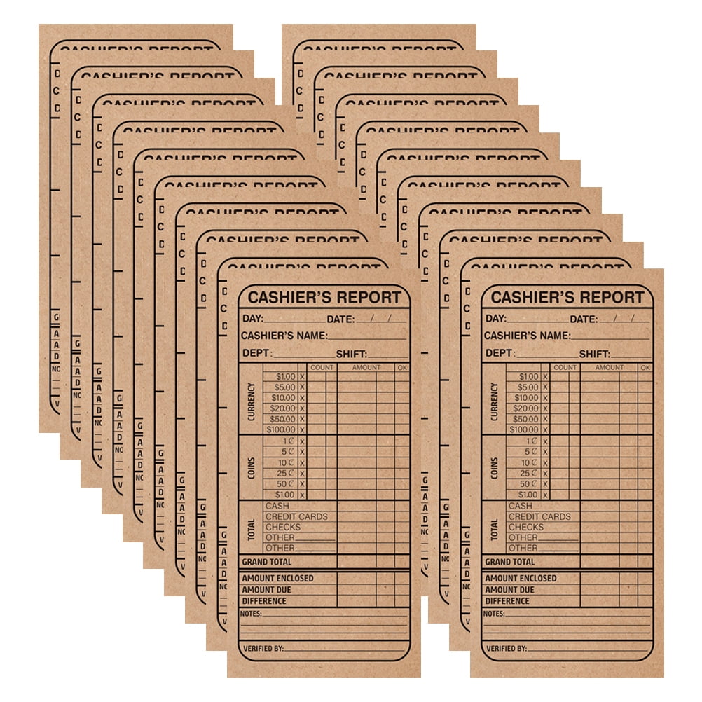 Masteelf 20pcs Self Adhesive Cash Drop Envelopes Cashier Deposit Report ...