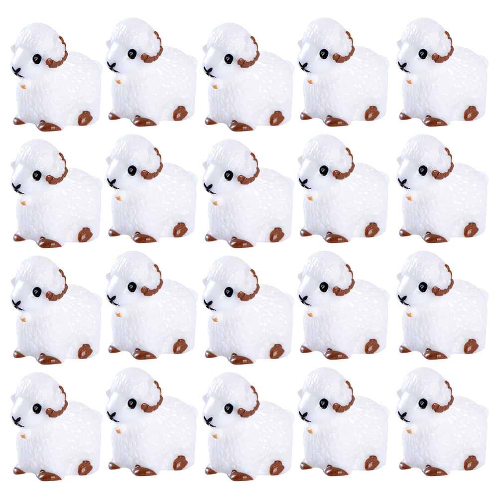 Masteelf 20pcs Sheep Figurines Fake Sheep Miniatures Statue for Moss ...