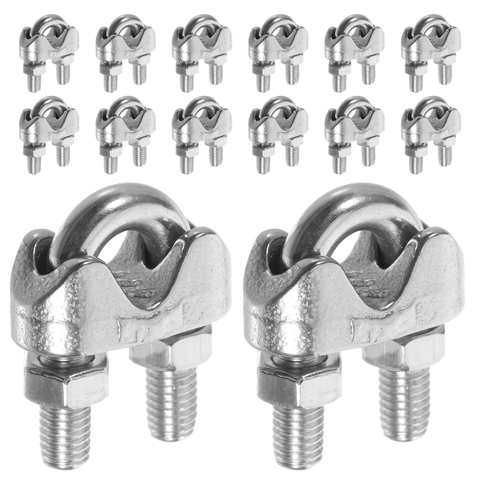 Masteelf 20pcs Wire Rope Clips U Bolts Stainless Steel Wire Rope Cable ...