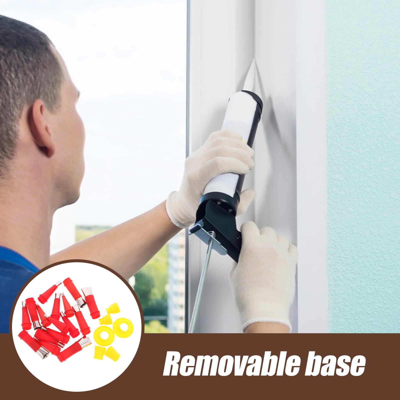 Masteelf 22pcs Universal Caulking Tips Kit Integrated Rubber Nozzles Stainless Steel Applicator ...