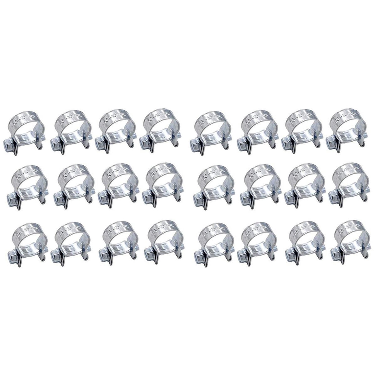 Masteelf 24 Pcs 13-15CM Stainless Steel Adjustable Worm Gear Hose Clamp ...