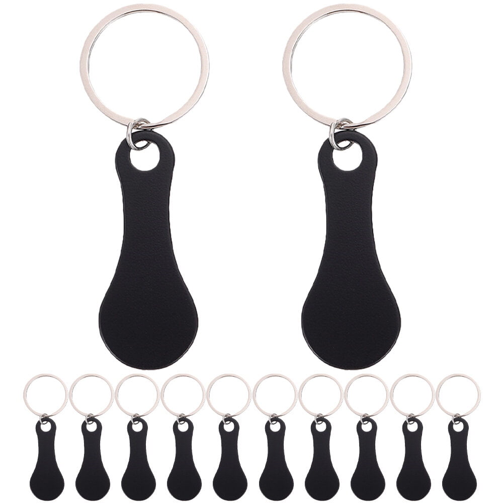 Masteelf 24 Pcs Metal Shopping Trolley Tokens Stainless Steel Key Rings ...