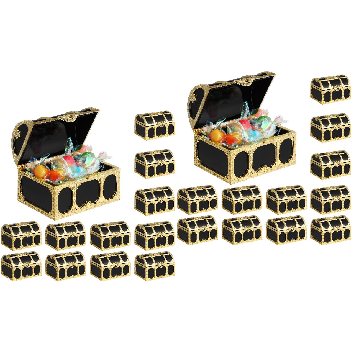 Masteelf 24 Pcs Pirate Treasure Chests Plastic Candy Storage Boxes ...