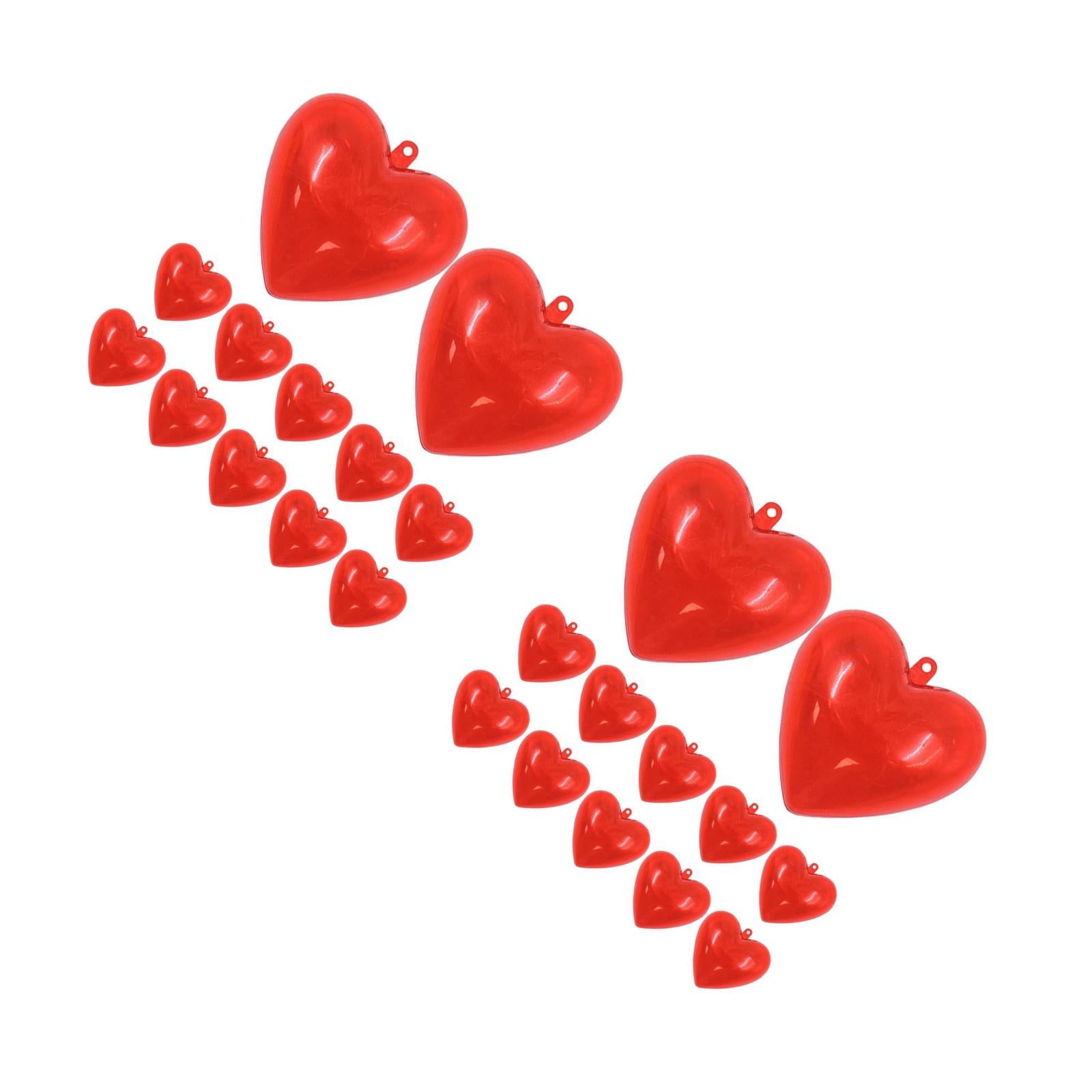 Masteelf 24 pcs Clear Fillable Heart Shape Ornaments Heart Decorations ...