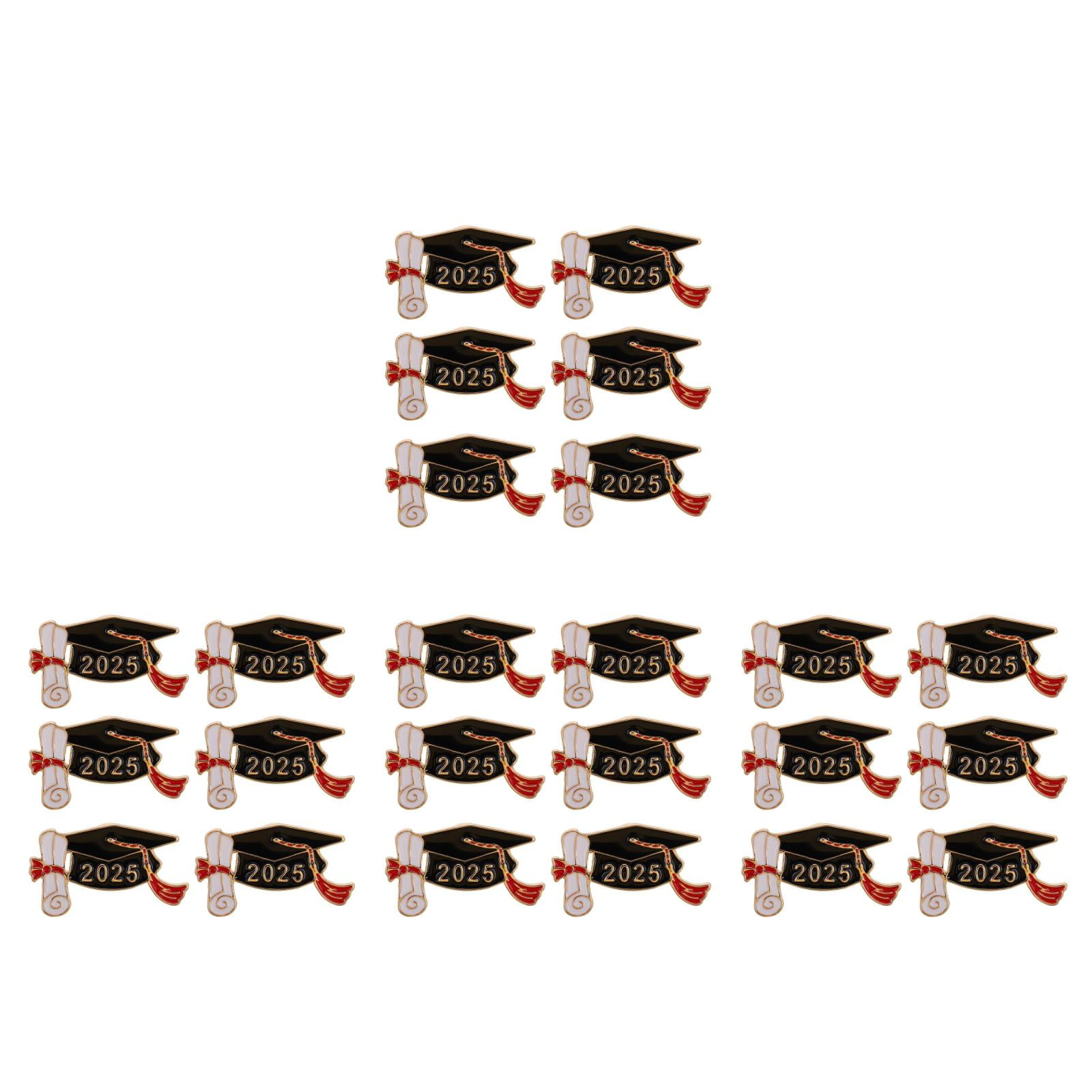 Masteelf 24 pcs Graduation Brooches 2025 Grad Cap Lapel Pins Doctoral ...