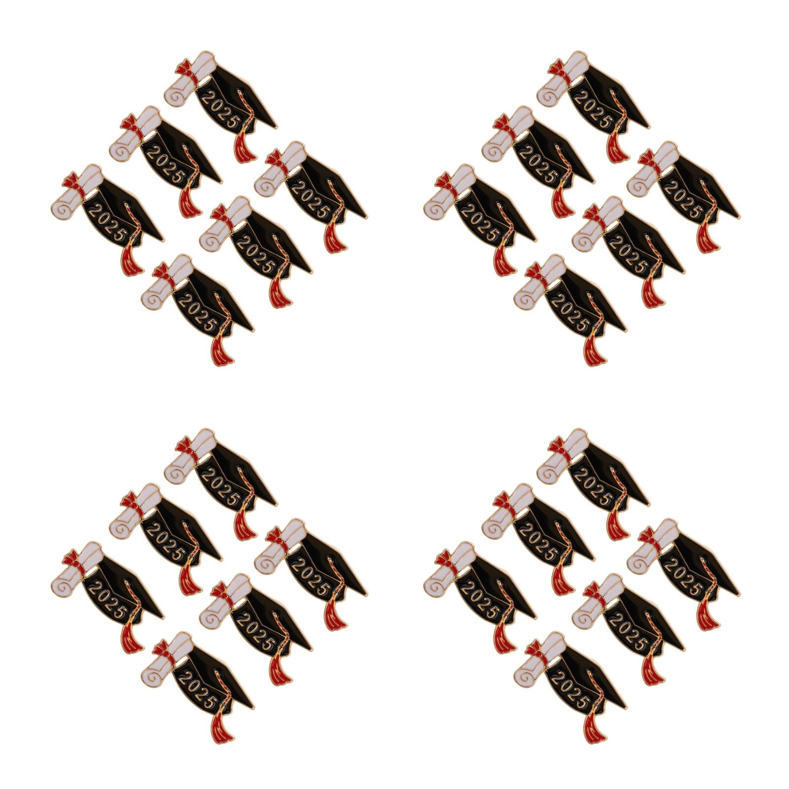 Masteelf 24 pcs Graduation Lapel Pins Grad Cap Doctoral Hat Badges ...