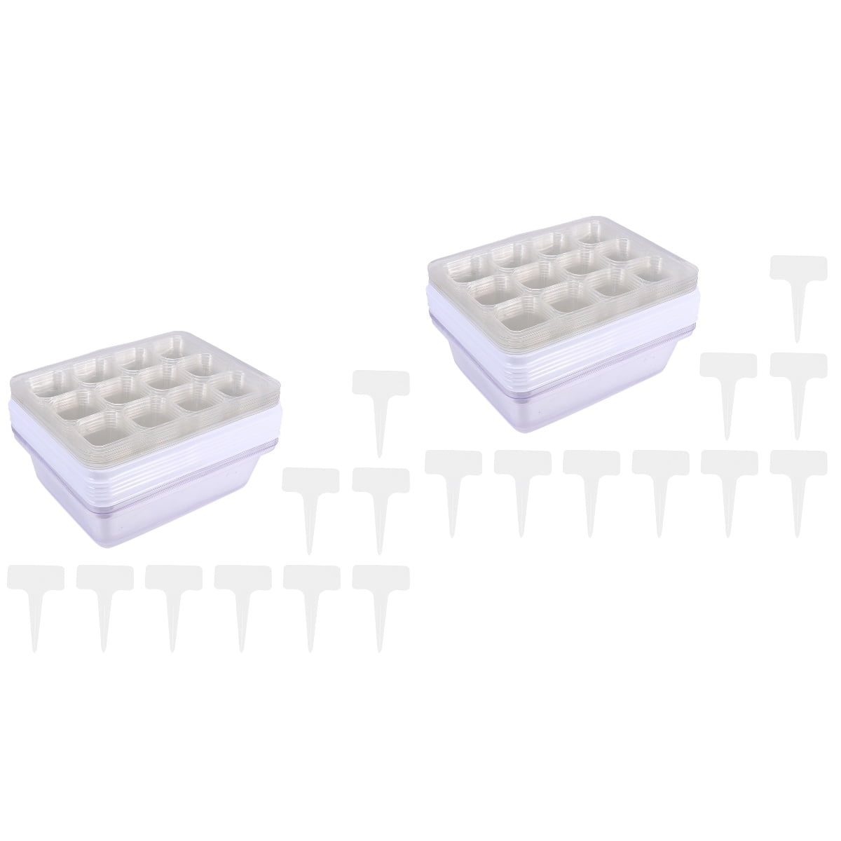 Masteelf 24 pcs Trays Box Tray Family Box With Plant Labels (6cps 12 ...