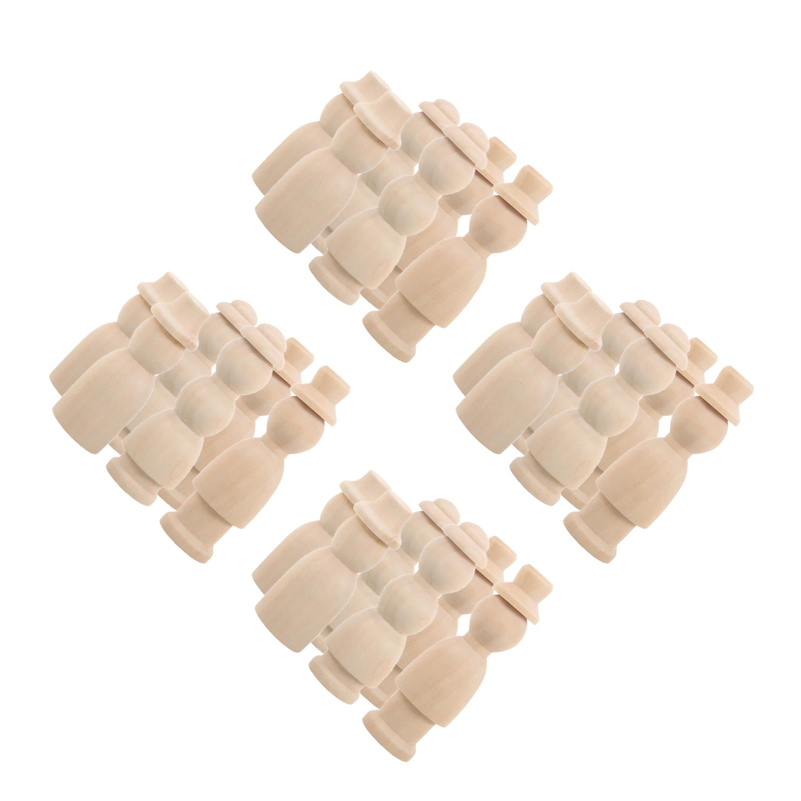 Masteelf 24 pcs Unfinished Wooden Peg Dolls Wooden DIY Graffiti Small ...