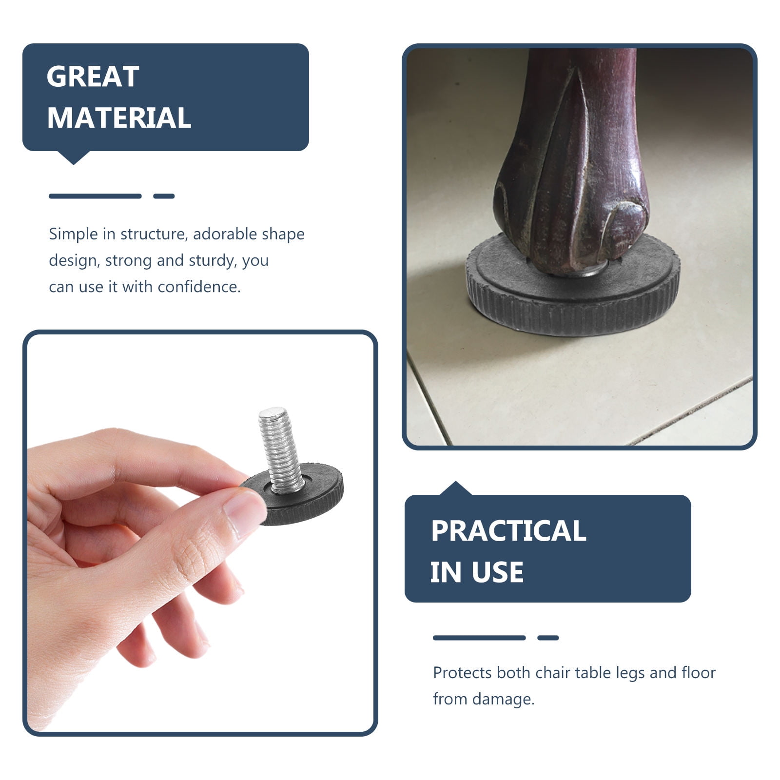 Masteelf 24Pcs Threaded Leveling Feet Adjustable Table Furniture Feet ...