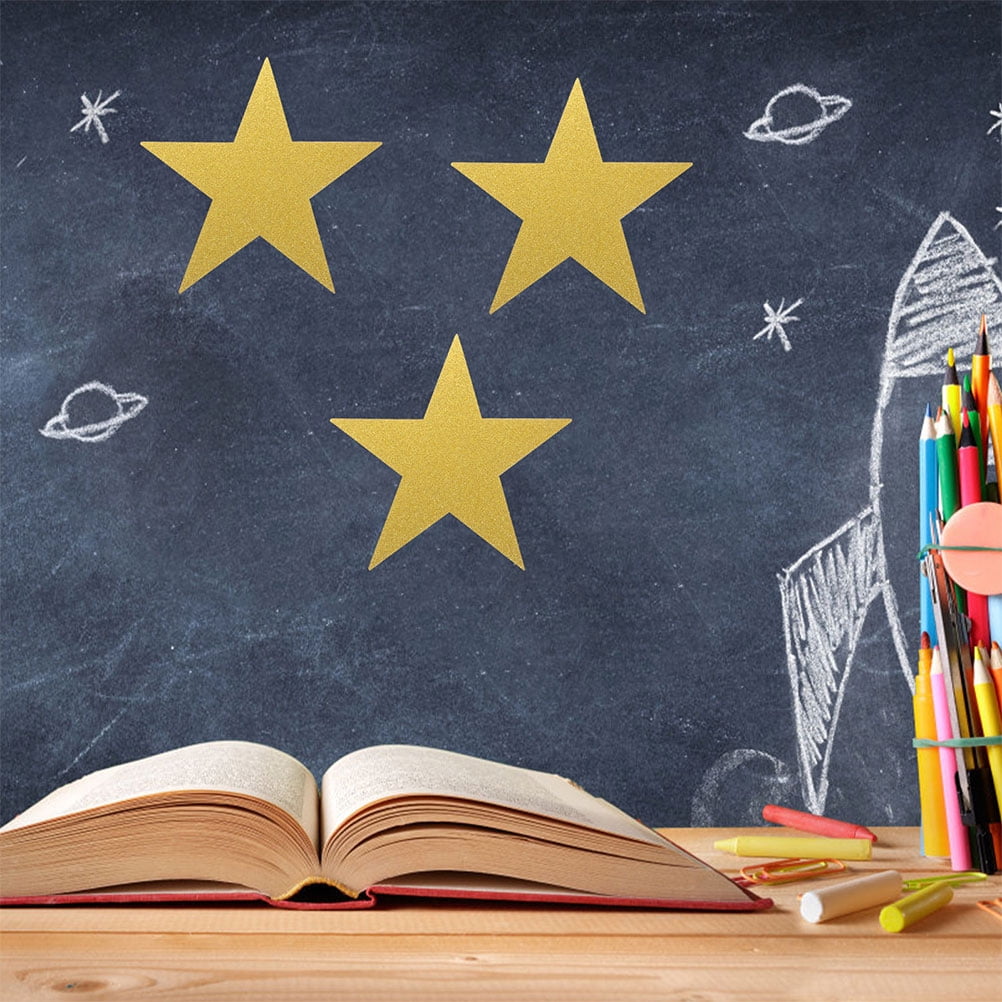 Masteelf 24pcs Double Sided Gold Star Cutouts Glitter Paper Stars for ...