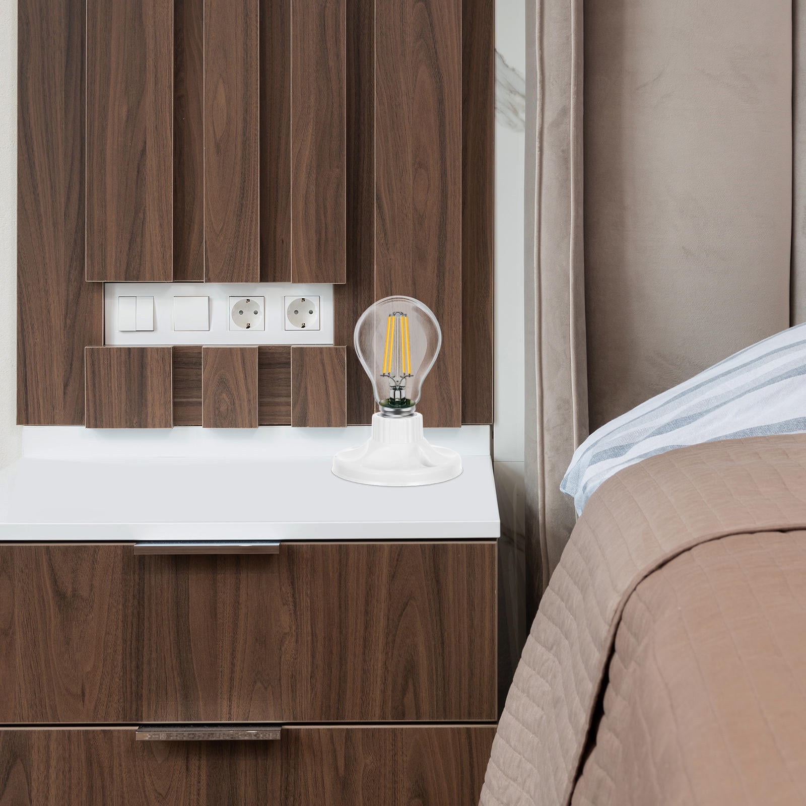 Masteelf 24pcs Light Socket Light Socket Part Indoor Lamp Holder Wall ...