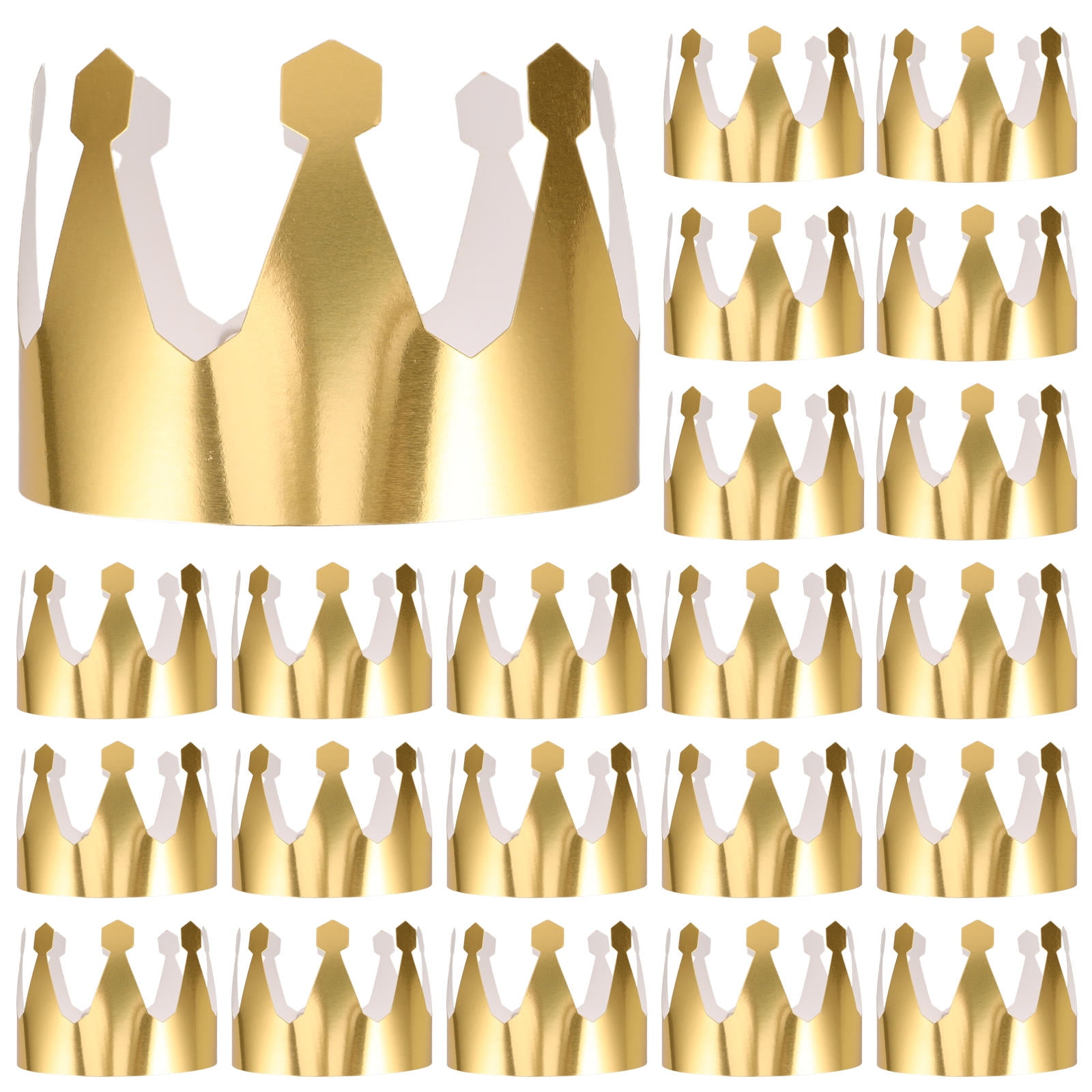 Masteelf 24pcs Paper Reflective Crown Party Hats Elegant and ...