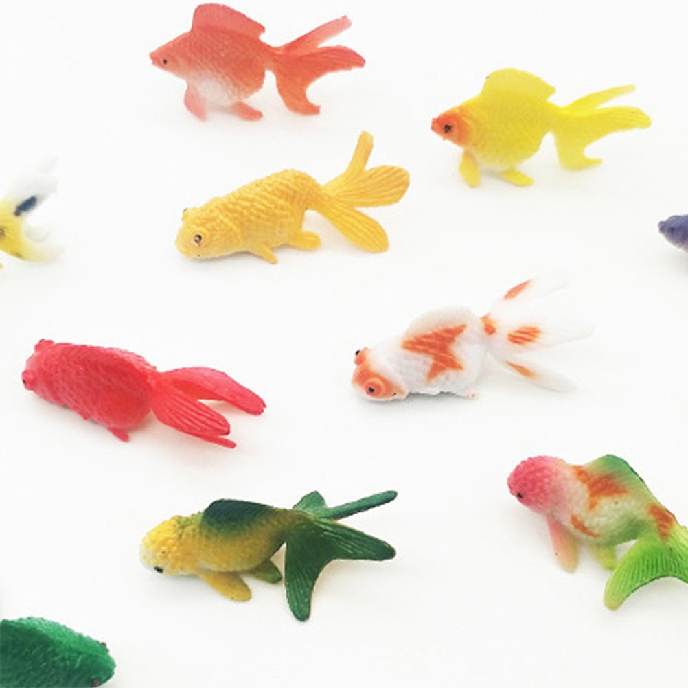 Masteelf 24pcs Simulation Goldfish Model Miniature Fish Figurines Tiny ...